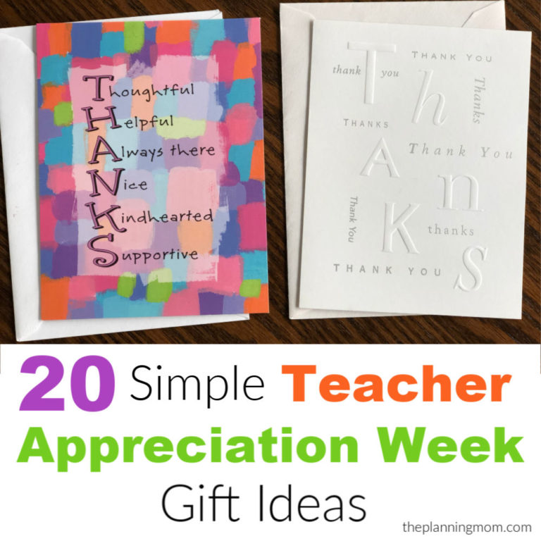 20 Simple Teacher Appreciation Week Gift Ideas - The Planning Mom