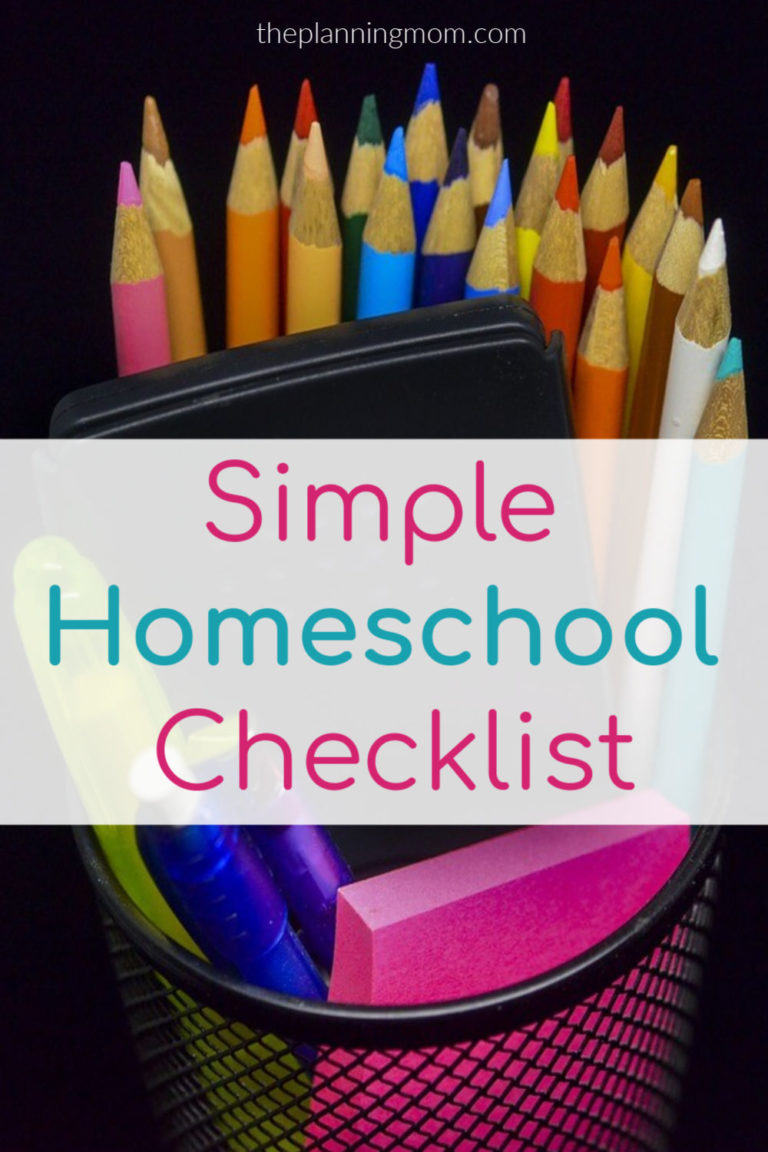 Simple Homeschool Checklist - The Planning Mom